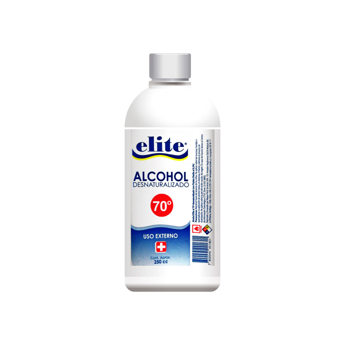 ALCOHOL DESNATURALIZADO 70° ELITE 250 ML – MaquiPack